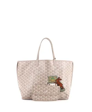 Goyard Pm Anjou Reversible Tote Embroidered Coated Canvas
