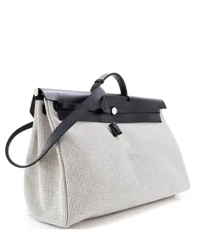 Hermès Herbag Cabine Criss Viking Toile And Leather - Black