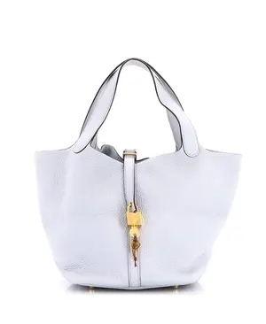 Hermès Mm Picotin Lock Bag Clemence - Blue