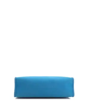 Hermès 31 Herbag Zip Leather And Toile - Blue