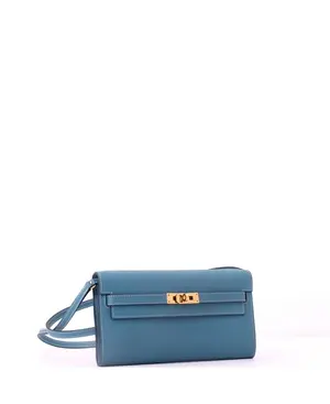 Hermès Kelly To Go Wallet Epsom - Blue