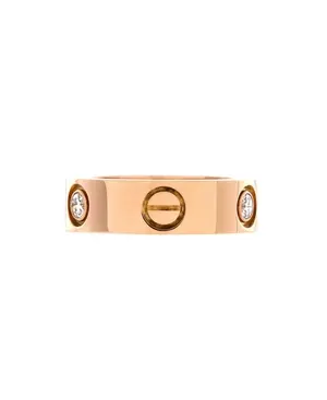 CARTIER Love 3 Diamonds Band Ring 18k Rose Gold With Diamonds
