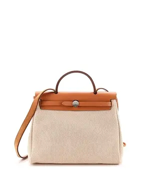 Hermès 31 Herbag Zip Criss Viking Toile And Leather - Neutral
