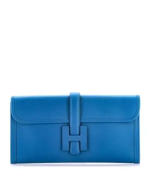 Hermès 29 Jige Elan Clutch Epsom - Blue