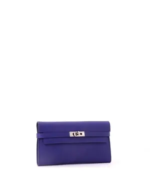 Hermès Long Kelly Wallet Epsom - Blue