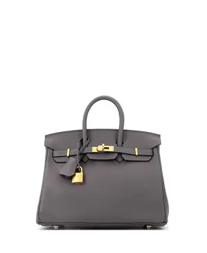 Hermès Birkin 25 Handbag Grey Swift With Gold Hardware - Gris Meyer