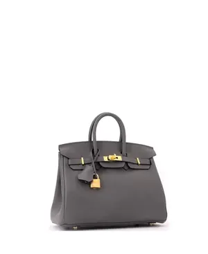 Hermès Birkin 25 Handbag Grey Swift With Gold Hardware
