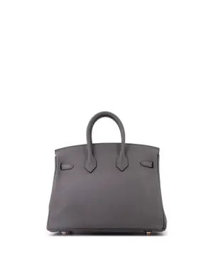 Hermès Birkin 25 Handbag Grey Swift With Gold Hardware
