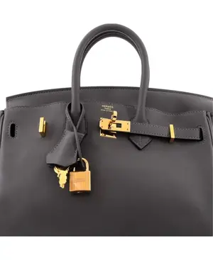 Hermès Birkin 25 Handbag Grey Swift With Gold Hardware