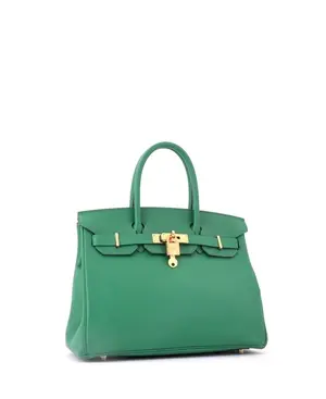 Hermès Birkin 30 Handbag Green Epsom With Gold Hardware