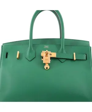 Hermès Birkin 30 Handbag Green Epsom With Gold Hardware