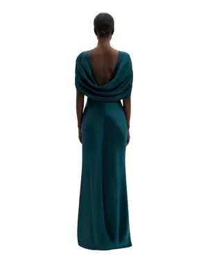MALINA Louise Draped Back Maxi Dress