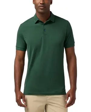 Mizzen+main Copa Short Sleeve Trim Fit Polo Shirt - Pine