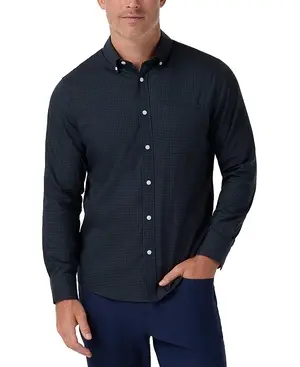 Mizzen+main Kennedy Long Sleeve Dress Trim Fit Shirt - Navy Everett Grid
