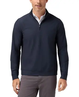 Mizzen+main Easton Quarter Zip Sweater - Navy Regular