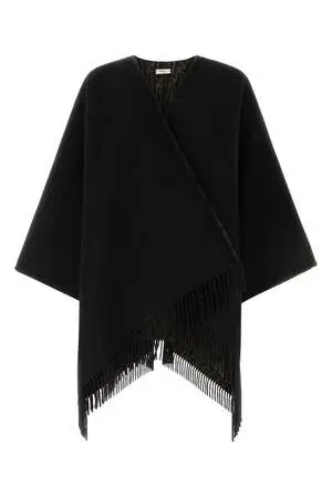Fendi Cashmere And Wool Reversible Cape - Black