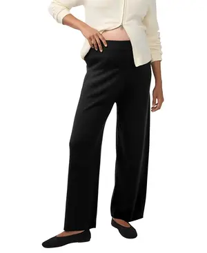 INGRID & ISABEL Wide Leg Sweater Maternity Pant - Black