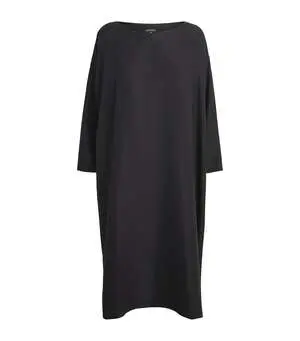 Eskandar Silk Plissé Midi Dress - Brown