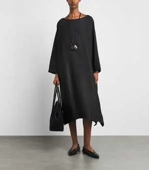 Eskandar Silk Plissé Midi Dress