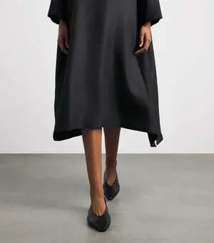 Eskandar Silk Plissé Midi Dress