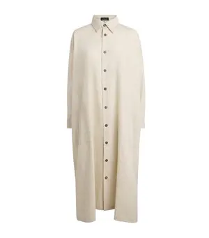 Eskandar Wool-blend Shirt Dress - Neutral