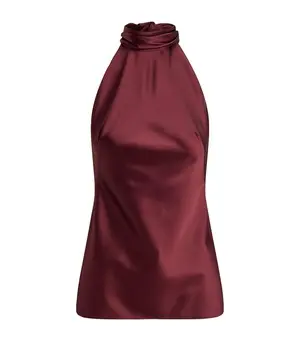 Ralph Lauren Chilton Halterneck Top - Red