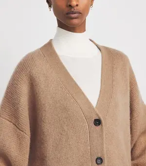 Le Kasha Organic Cashmere Scarf Derios Cardigan - Beige