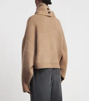 Le Kasha Organic Cashmere Scarf Derios Cardigan - Beige