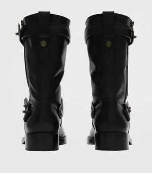 Burberry Leather Kent Biker Boots