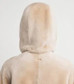 Agnona Shearling Hooded Jacket