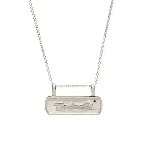CLAIRE HILL DESIGNS Difficult Bar Necklace - Silver