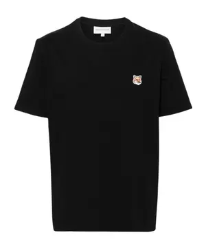 Maison Kitsuné Fox-motif Cotton T-shirt - Black