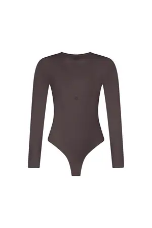 GOD SAVE QUEENS Second Skin Long Sleeve Crew-neck Bodysuit Doppio - Brown