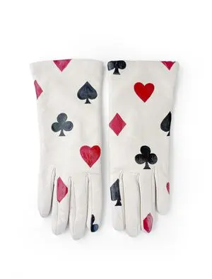 MAISON RUBAIYAT Pauline Hand-painted Nappa Leather Art Gloves – Fate And Fortune - White
