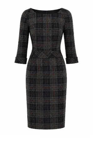CONQUISTA Heritage Plaid Tailored Dress