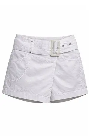 CONQUISTA High-waist Wrap-style Shorts With Belt Detail