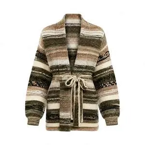 YUMI Yumi Stripe Fairisle Soft Wrap Cardigan