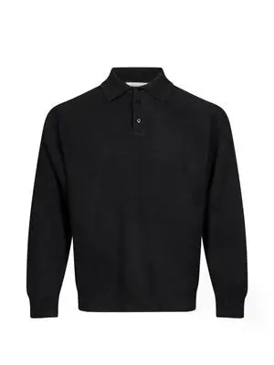 MANIFATTURE DEL NORD Long-sleeve Polo Shirt - Black