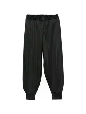 Comme Des Garçons Elasticated-waistband Tapered Trousers - Black