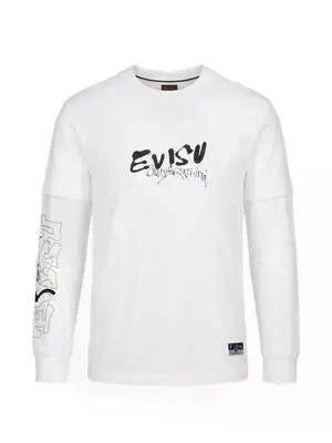 EVISU Daruma-print Long-sleeve T-shirt - White