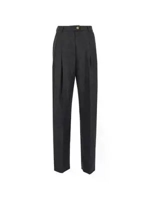 Dolce & Gabbana Pleated Straight-leg Trousers - Grey