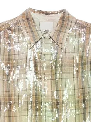 RAME Sequin-embellished Checked Shirt