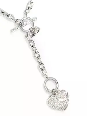 Guess Crystal-embellished Heart-pendant Necklace