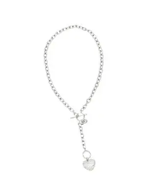 Guess Crystal-embellished Heart-pendant Necklace - Silver