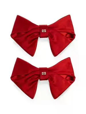 GANNI Butterfly Shoe Bows - Red