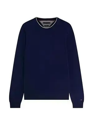 Tommy Hilfiger Logo-embroidered Crew-neck Sweater - Blue