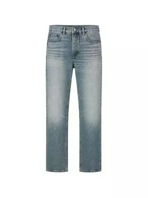 FRAME Faded-effect Whiskered Jeans - Blue