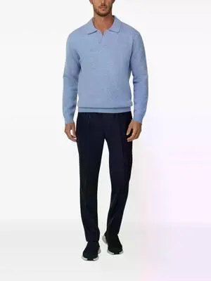 Boggi Milano City Trousers In Mélange Wool Flannel