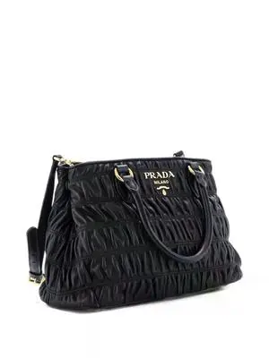 Prada Gaufre Convertible Tote Nappa Leather Small Satchel