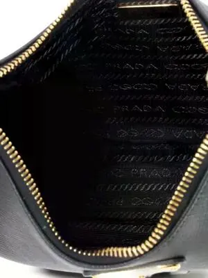 Prada Re-edition Hobo Saffiano Leather Mini Shoulder Bag - Black
